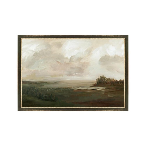 Moody Countryside Art Vintage Landscape Painting Framed - Etsy