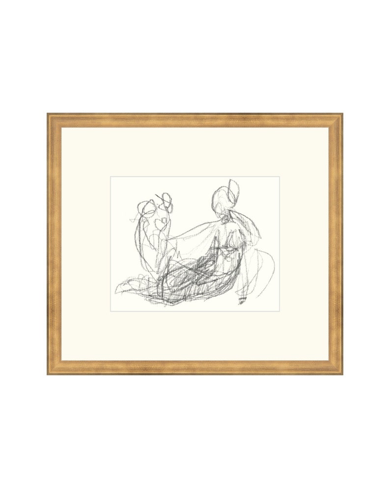 Charcoal Figure IV. Female Form Figure Drawing. Minimalist - Etsy