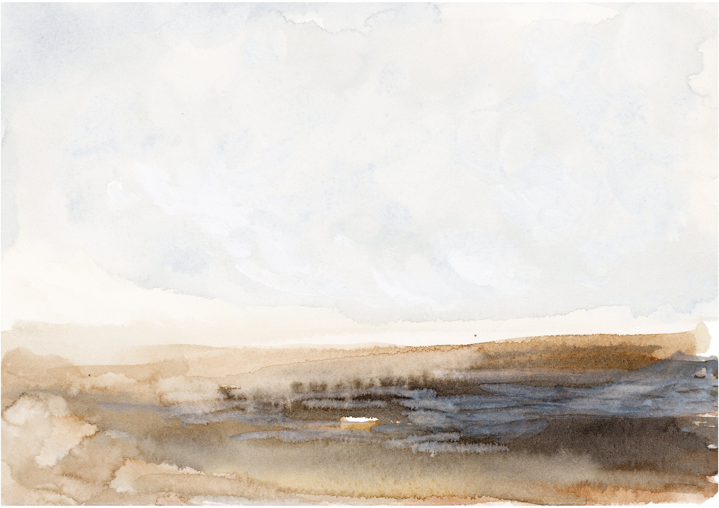 Rust Landscape Art Print Watercolor. Printed and Shipped | Etsy