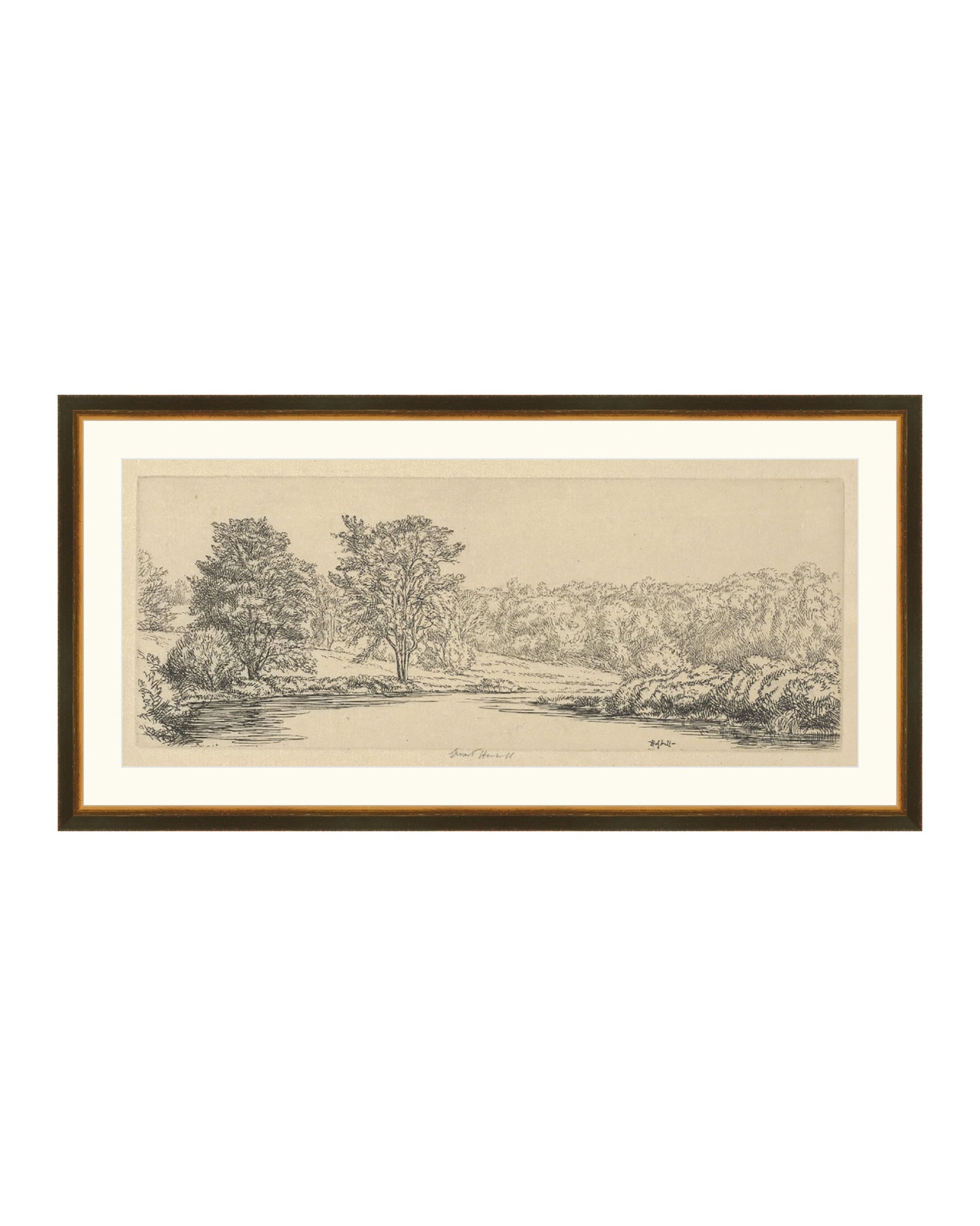 Forest Etching. Vintage Forest Drawing. Forest Landscape Print ...