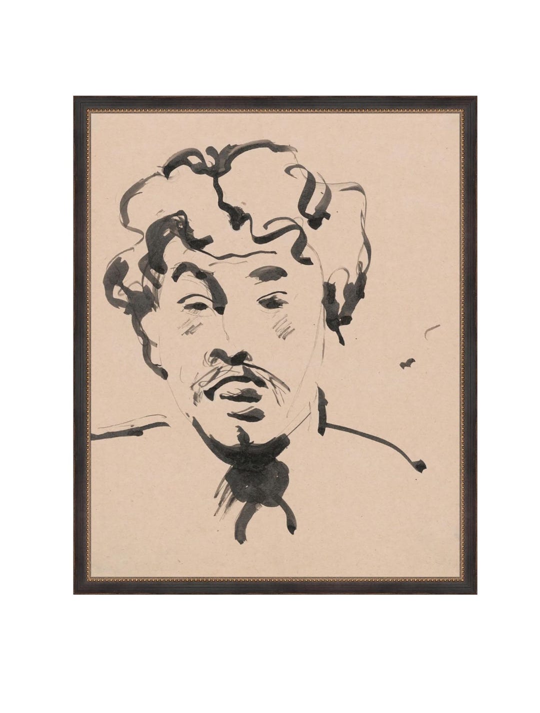 FRAMED. Ink Sketch of a Man. Still Life Sketch. Framed Still Life Art ...