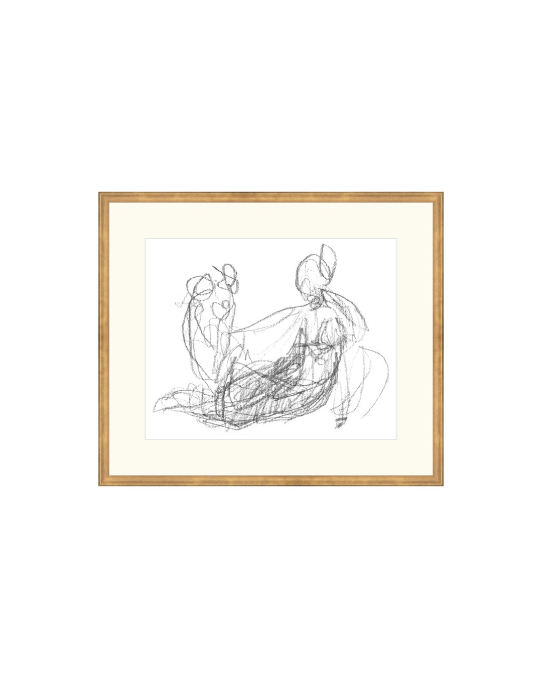 FRAMED. Charcoal Figure IV. Female Form Figure Drawing. Minimalist ...