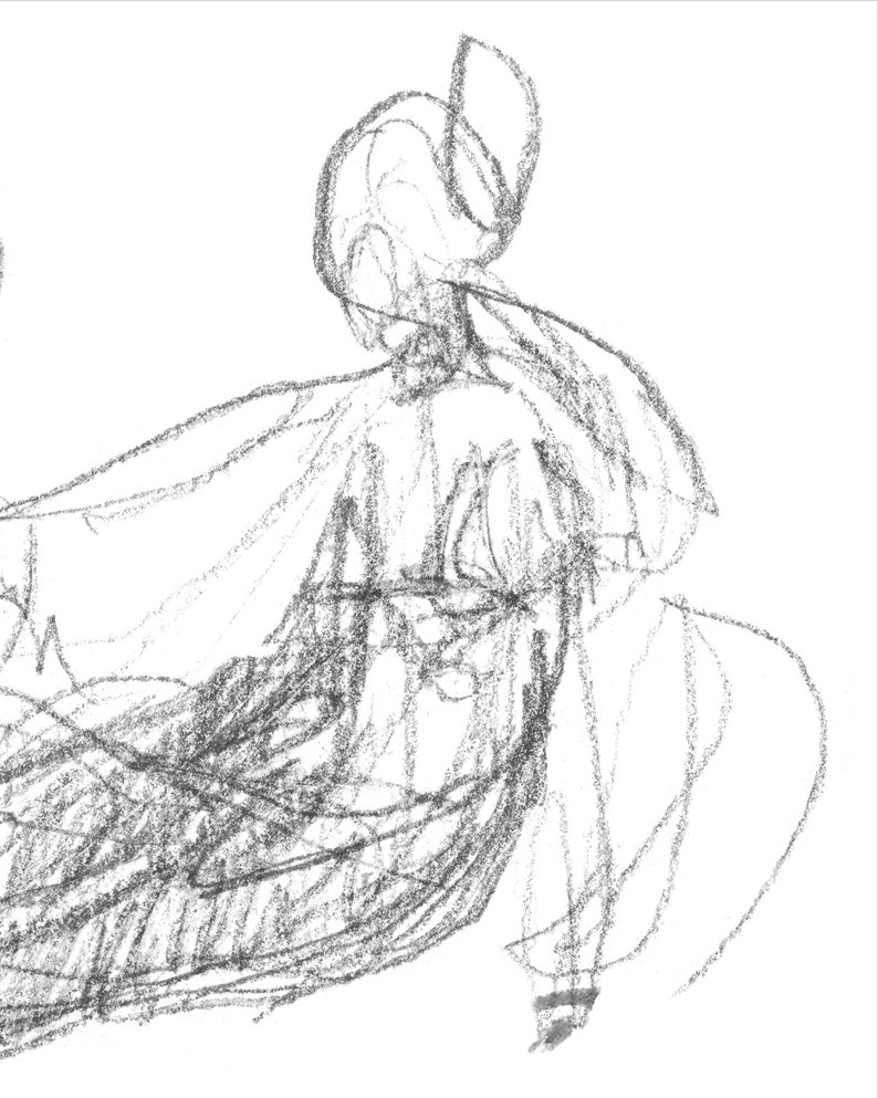 Charcoal Figure IV. Female Form Figure Drawing. Minimalist - Etsy