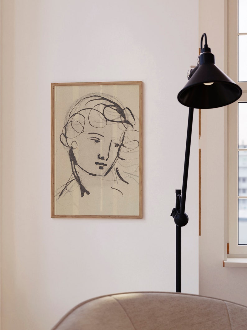 Sketch of a Lady. Sketch of Woman Wall Art. Charcoal Drawing of Woman ...