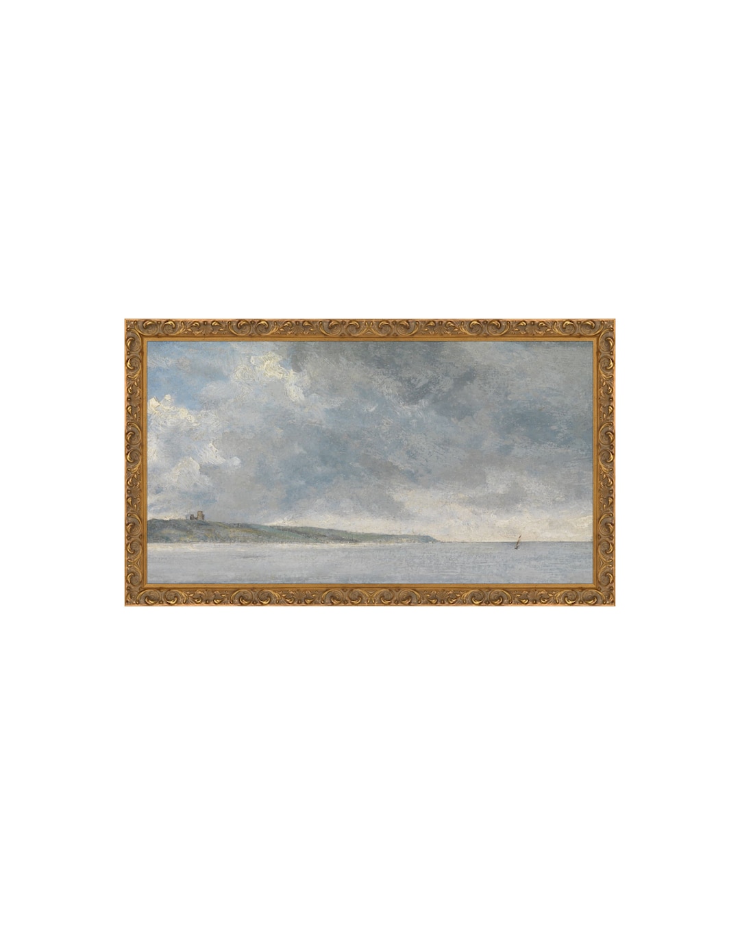 FRAMED. Cloudy Seascape. Framed Seascape Artwork. Cottage Decor. Framed ...