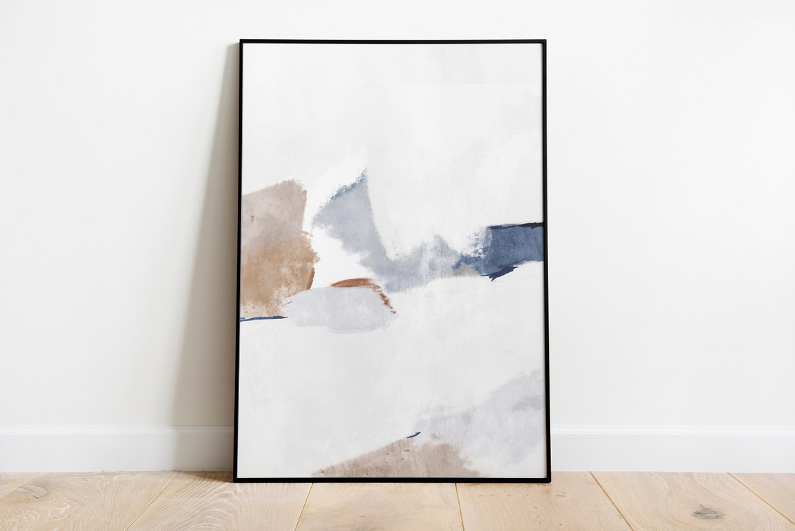 Navy Blue and Rust Abstract Wall Art. Modern Abstract Art. - Etsy Canada