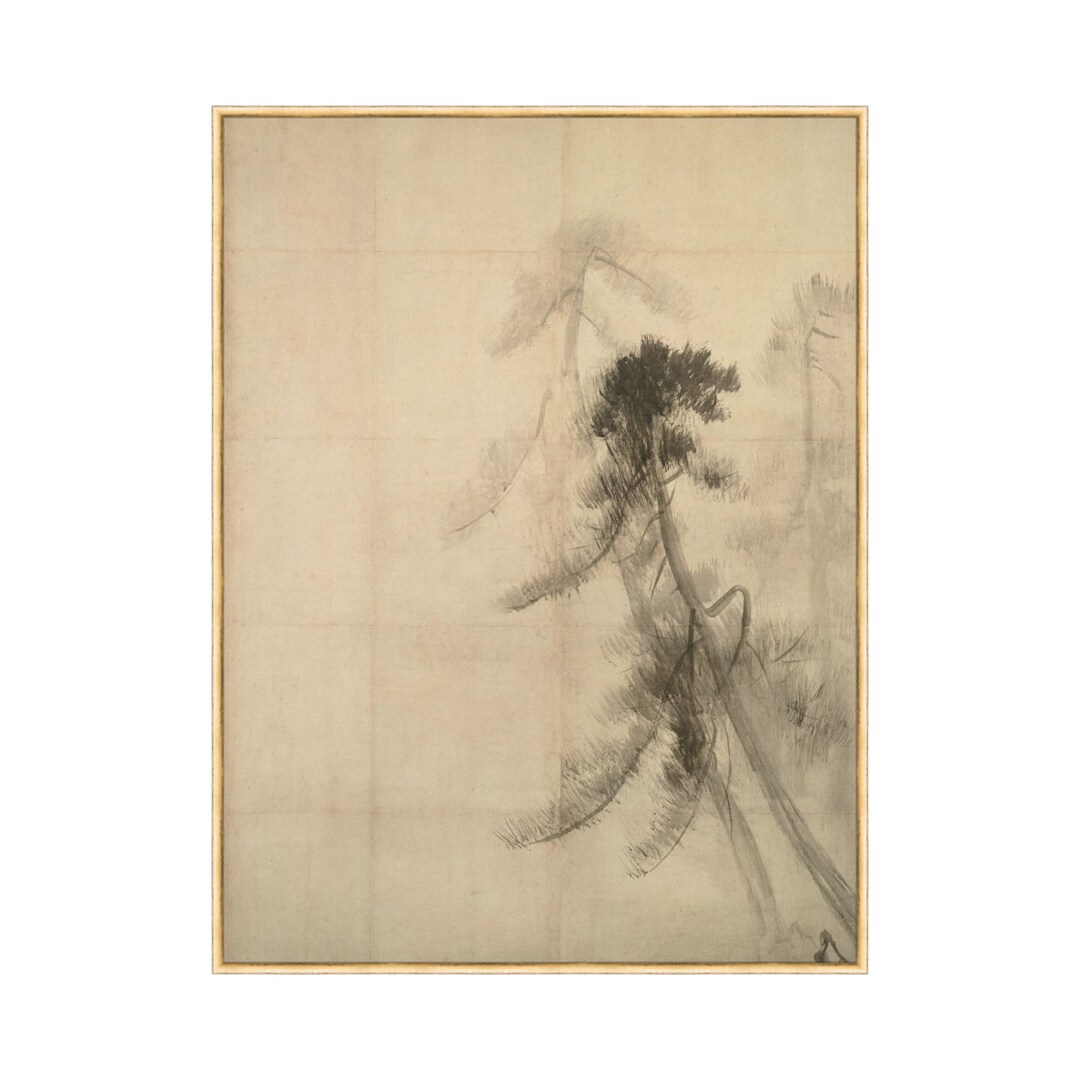 Pine Trees III. Vintage Line Drawing. Antique Line Art. Trees Painting ...