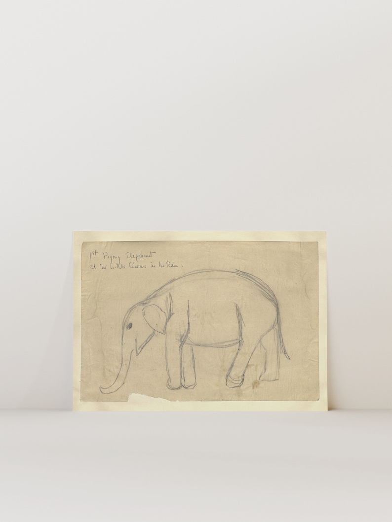 Elephant Sketch | Elephant Nursery Art | Elephant Wall Art | Elephant ...