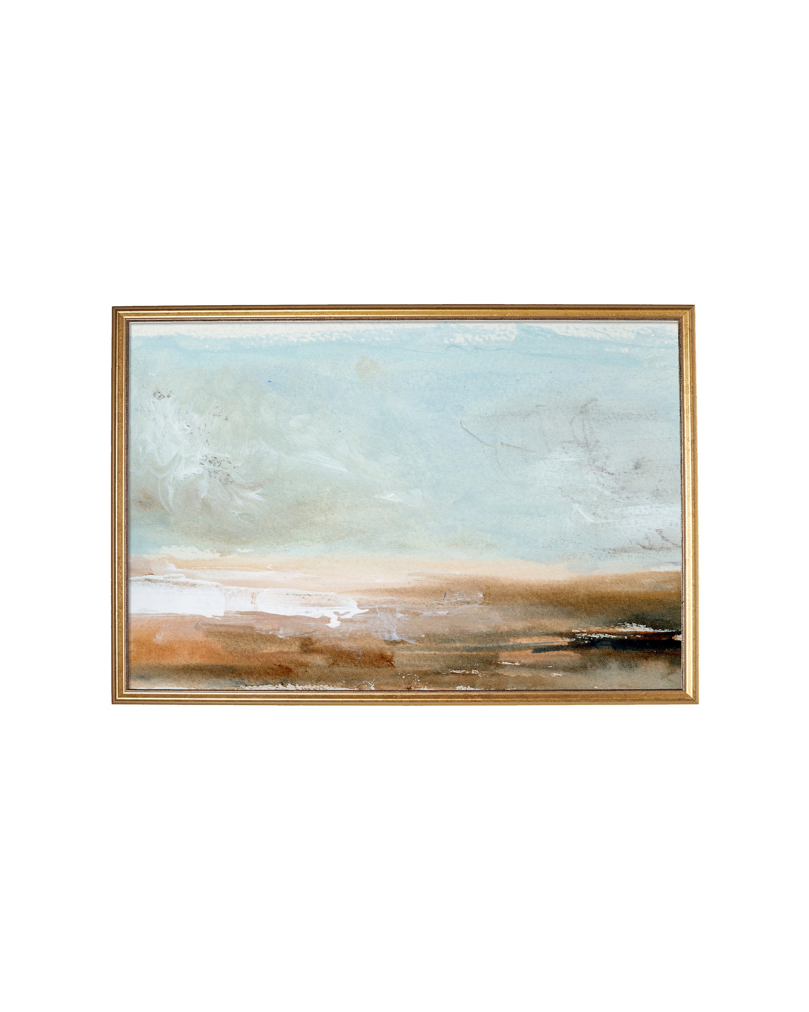 Abstract Seashore. Rust Watercolor Print. Rust and Blue Wall Art ...