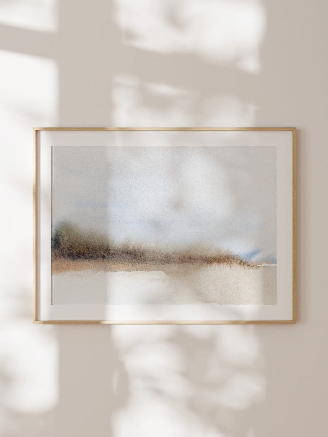 PRINT NEUTRAL Rust Brown Seascape | Abstract Watercolor Print Neutral ...