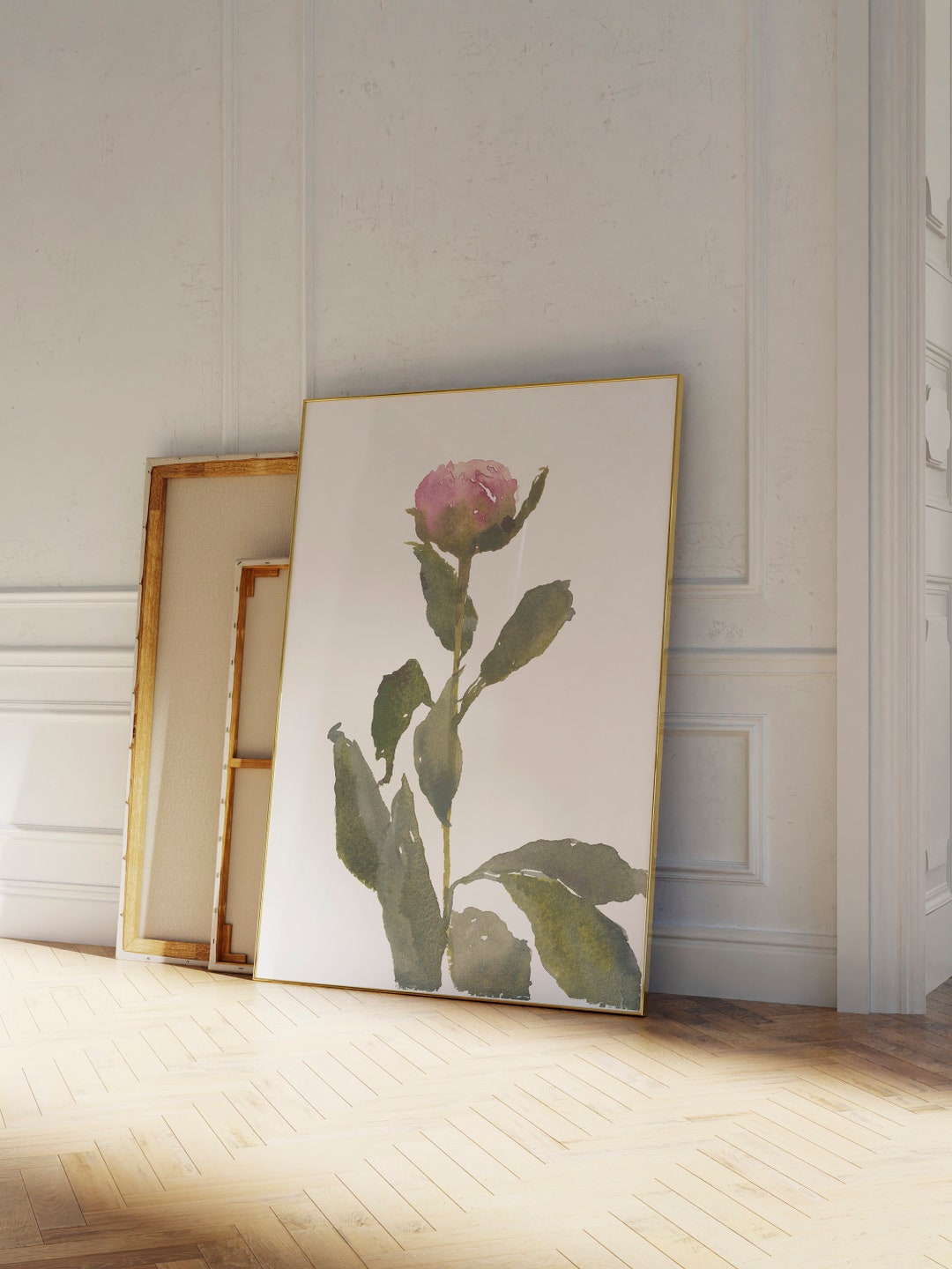 Single Rose Floral Art Print Framed Art Painting Rose Art Print ...