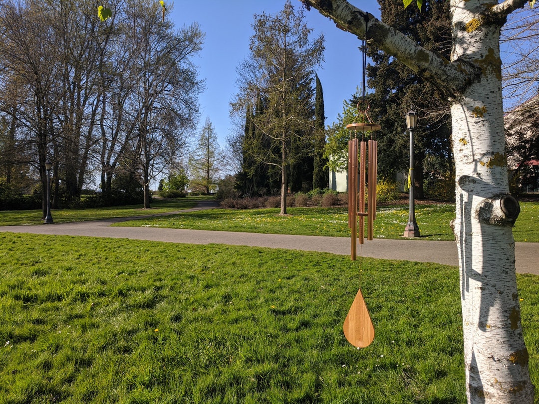 32" Oak and Cherry Box Wood Recycled Copper Wind Chime - Etsy