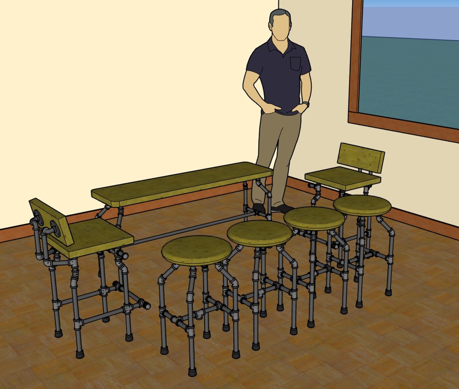 Sketchup Components - Half Inch Black Iron Pipe Fittings - Etsy