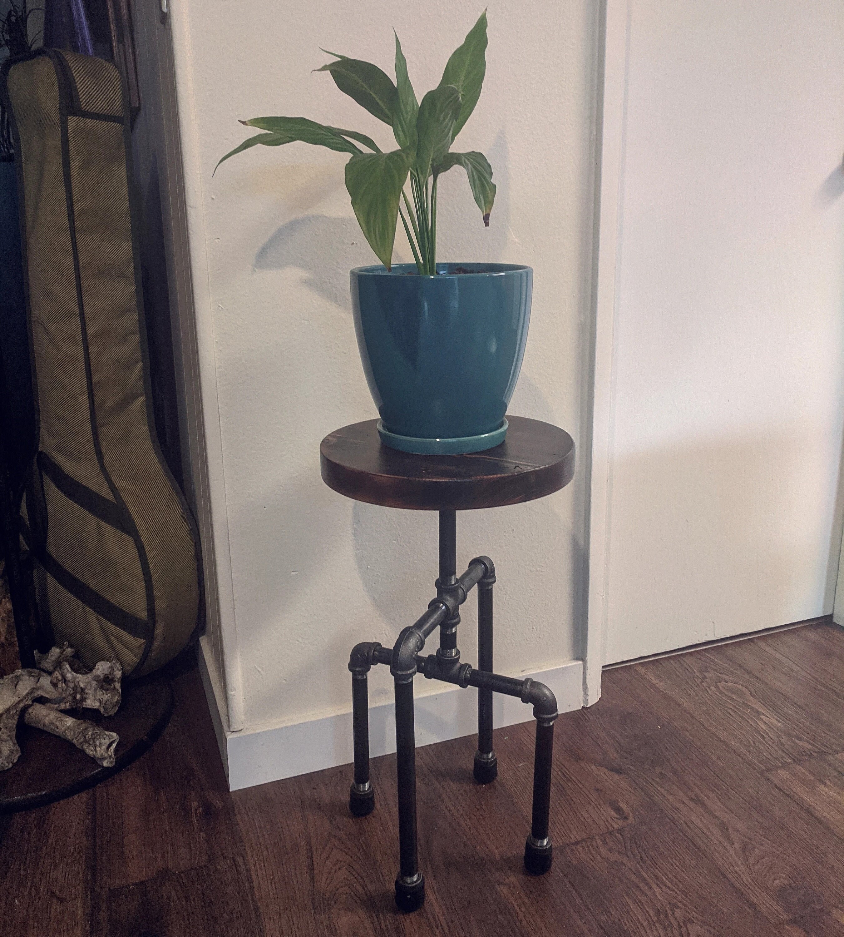 Plant Stand Isaac Steel Pipe Plant Stand With Reclaimed - Etsy