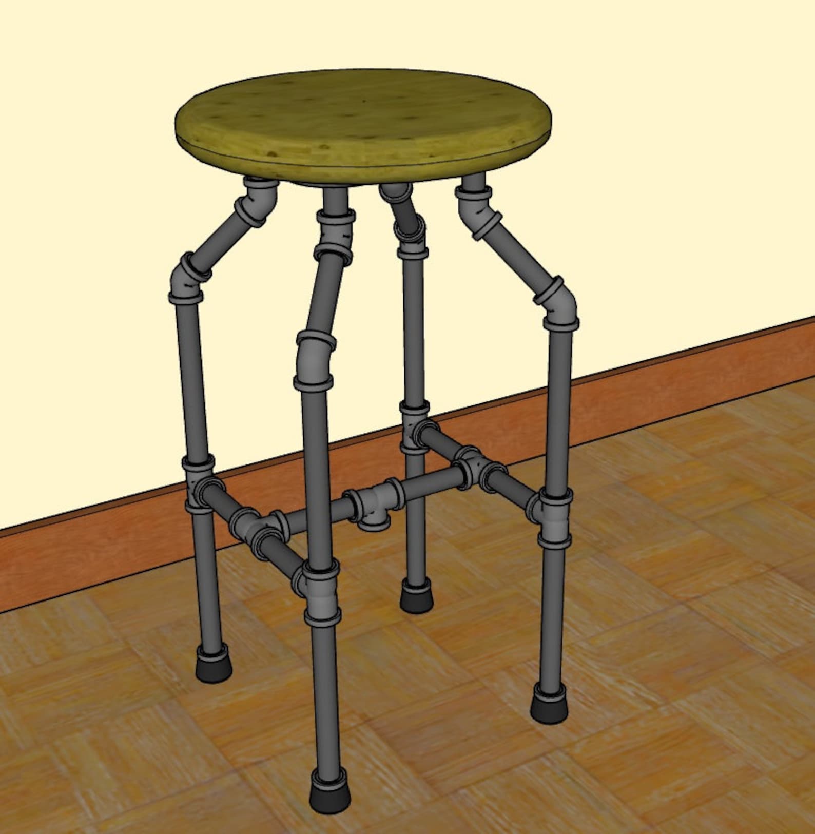 Sketchup Components - Half Inch Black Iron Pipe Fittings - Etsy