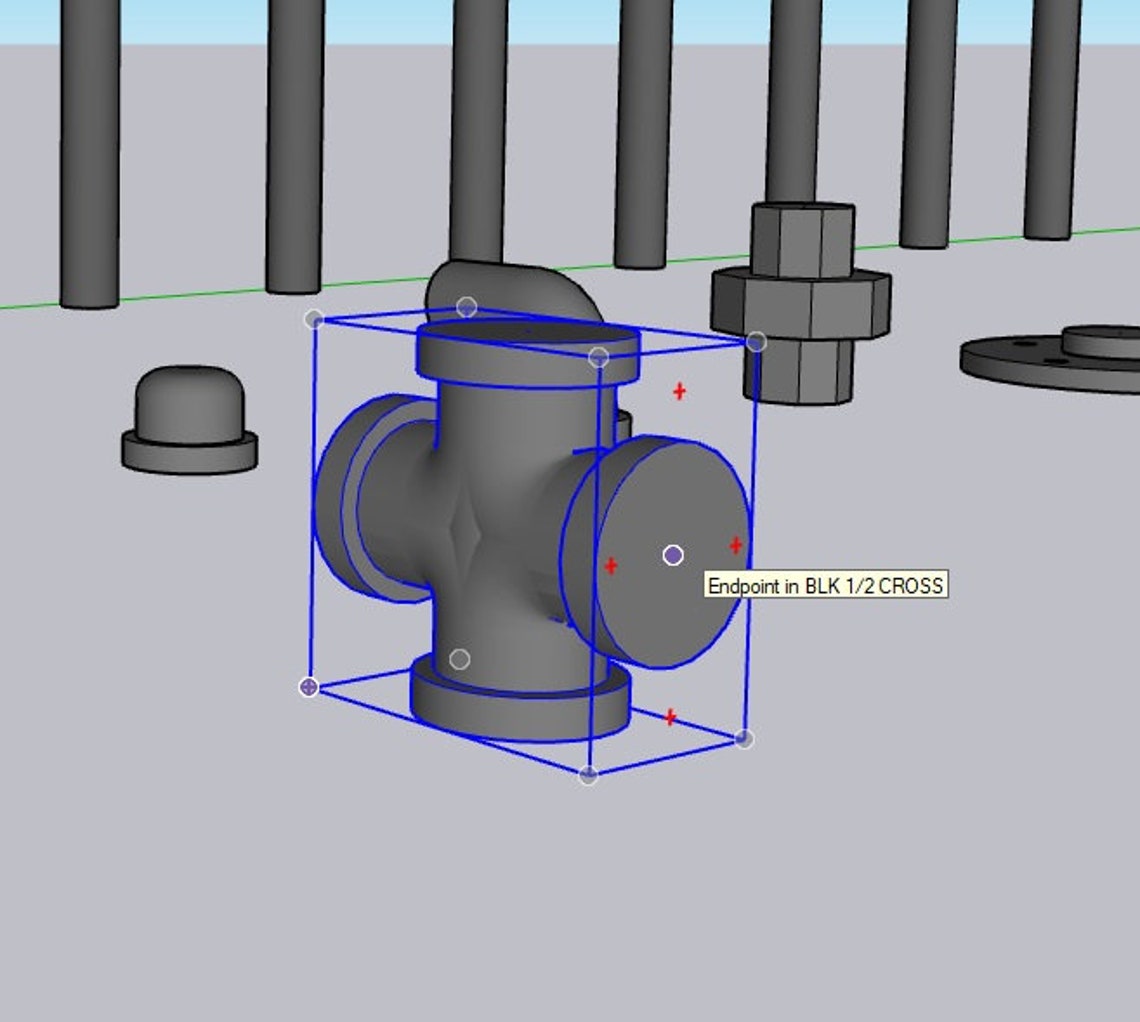 Sketchup Components - Half Inch Black Iron Pipe Fittings - Etsy