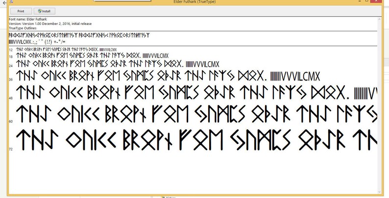 Elder Futhark Runic Font In Regular Font Formats Woff Otf Etsy