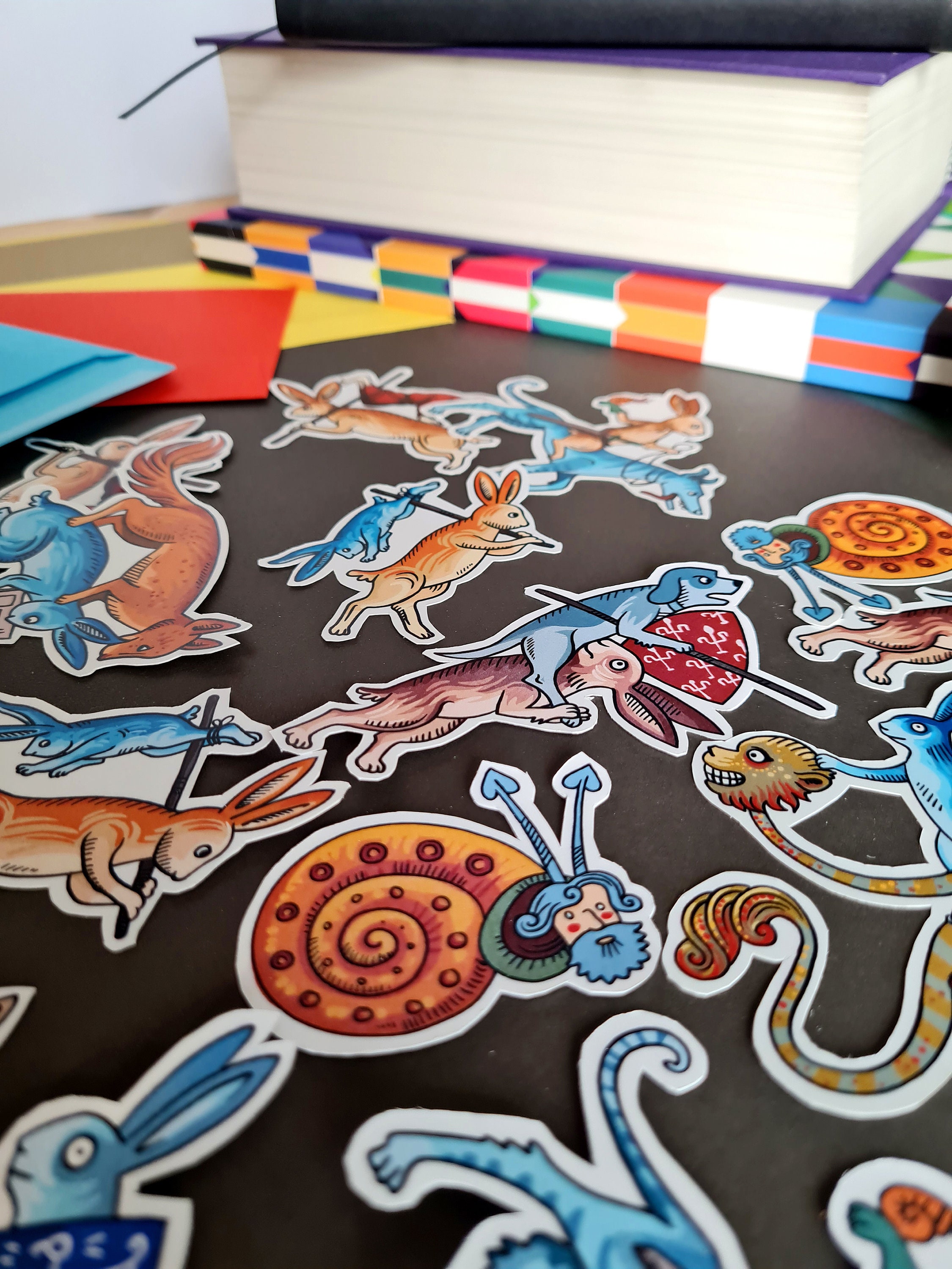 Medieval Bunny Warrior Vinyl Sticker Set | Etsy