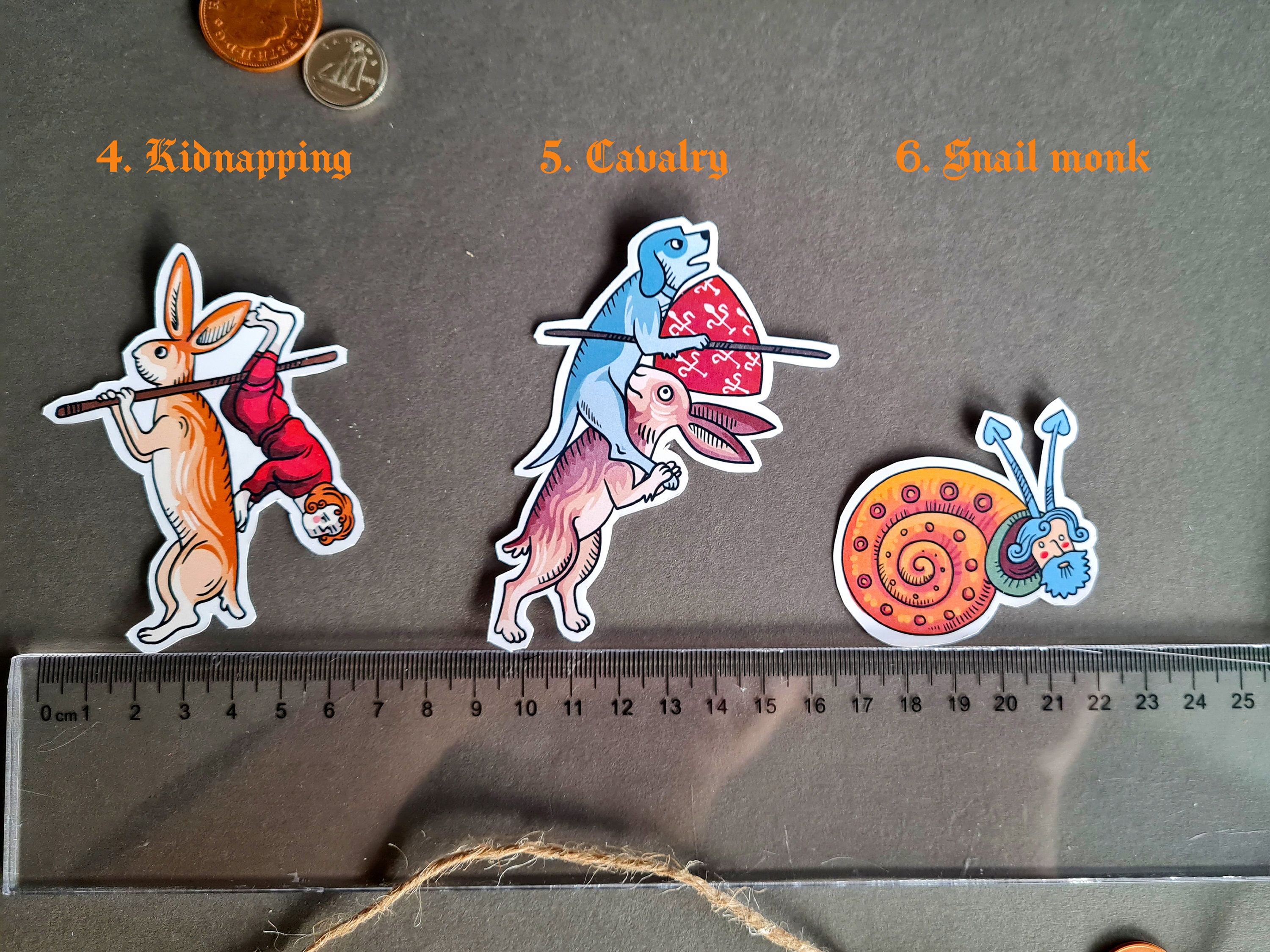 Medieval Bunny Warrior Vinyl Sticker Set | Etsy