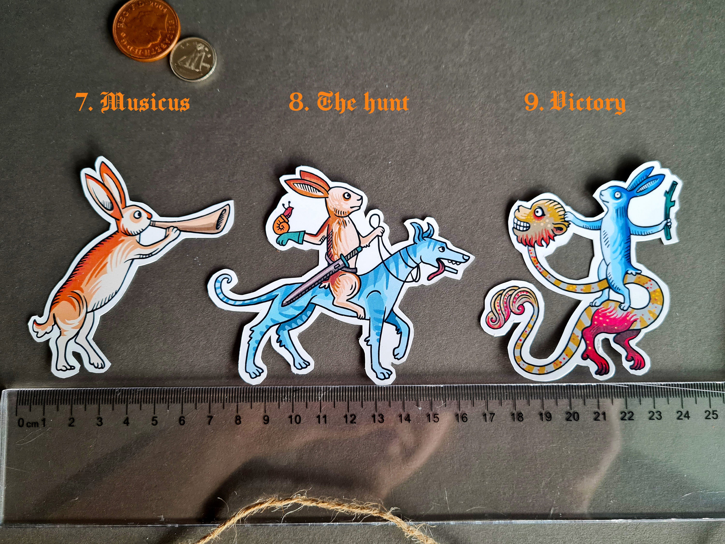 Medieval Bunny Warrior Vinyl Sticker Set | Etsy