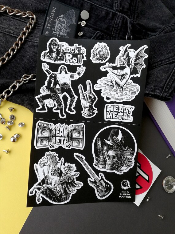 Heavy metal vinyl sticker set | Etsy