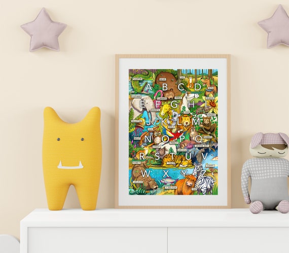 Alphabet Educational Poster Animals Themed. | Etsy