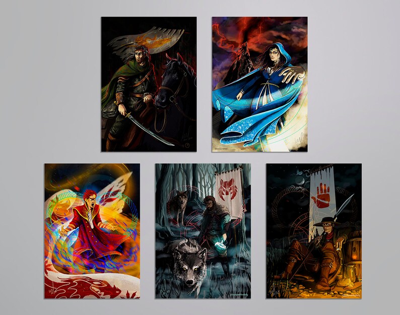 Set of All 5 Wheel of Time Character Art Prints - Etsy