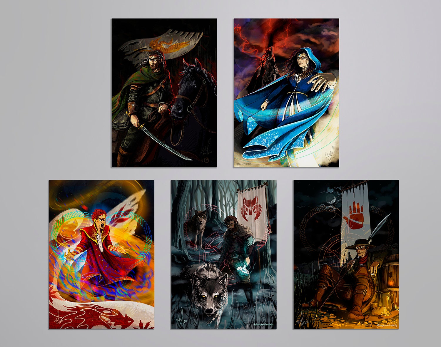 Set of All 5 Wheel of Time Character Art Prints | Etsy