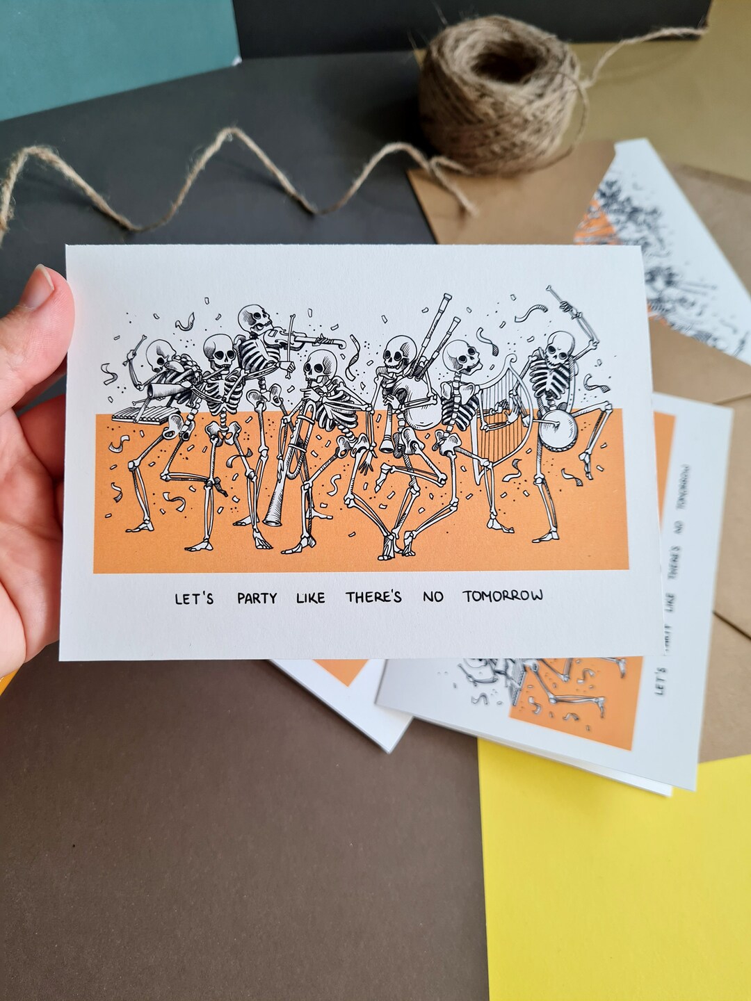 Dancing Skeletons Card - Let's Party Like There's No Tomorrow - Etsy