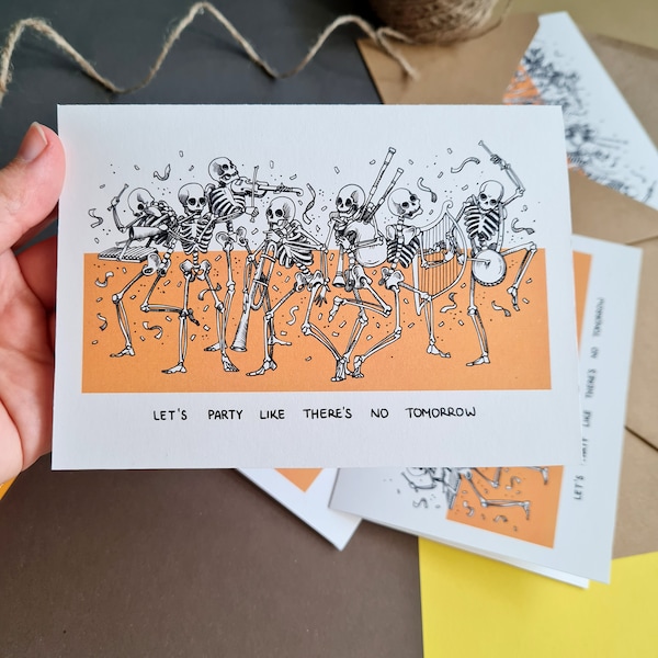 Skeleton Card - Etsy