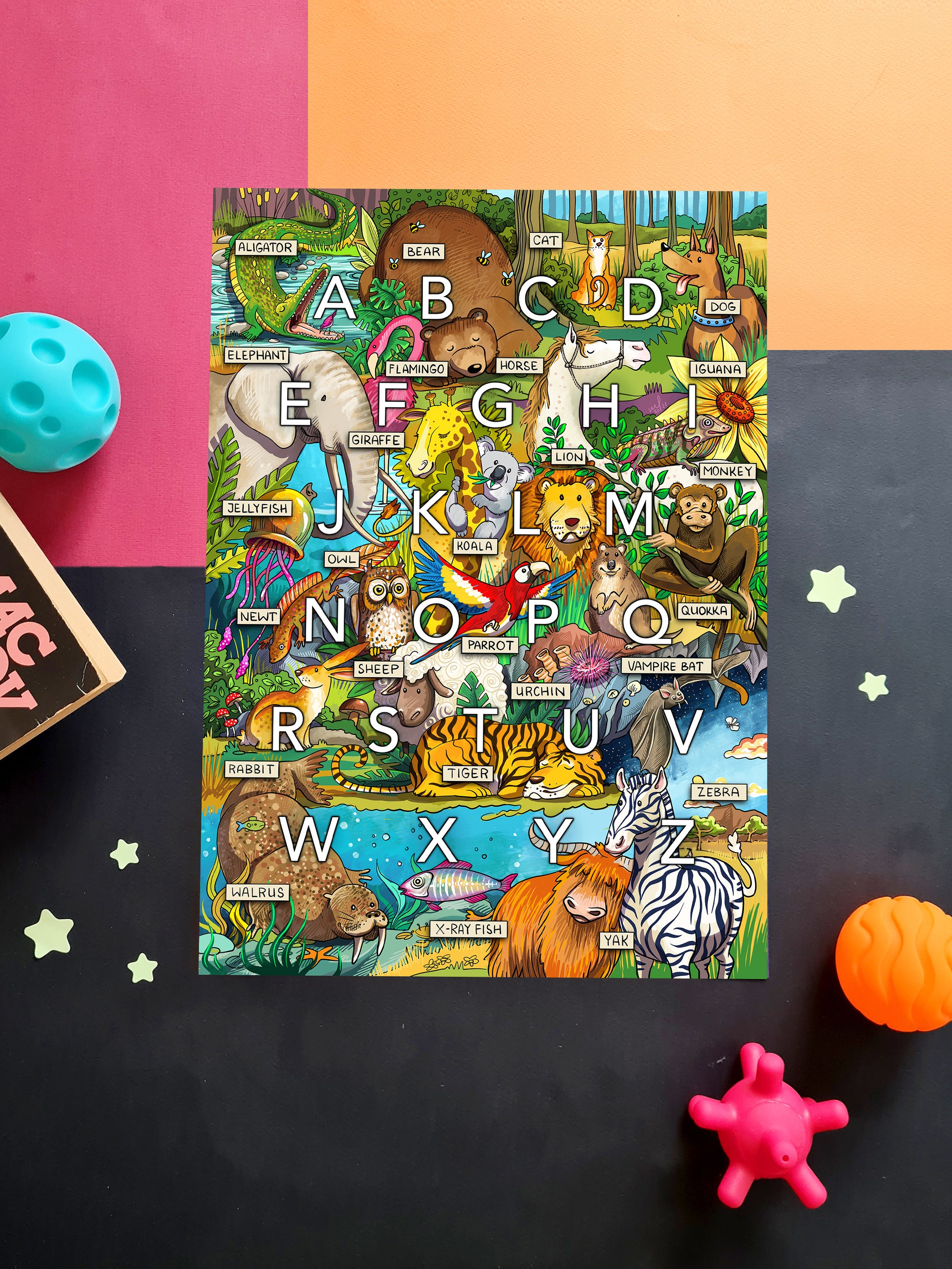 Alphabet Educational Poster - Animals Themed. - Etsy