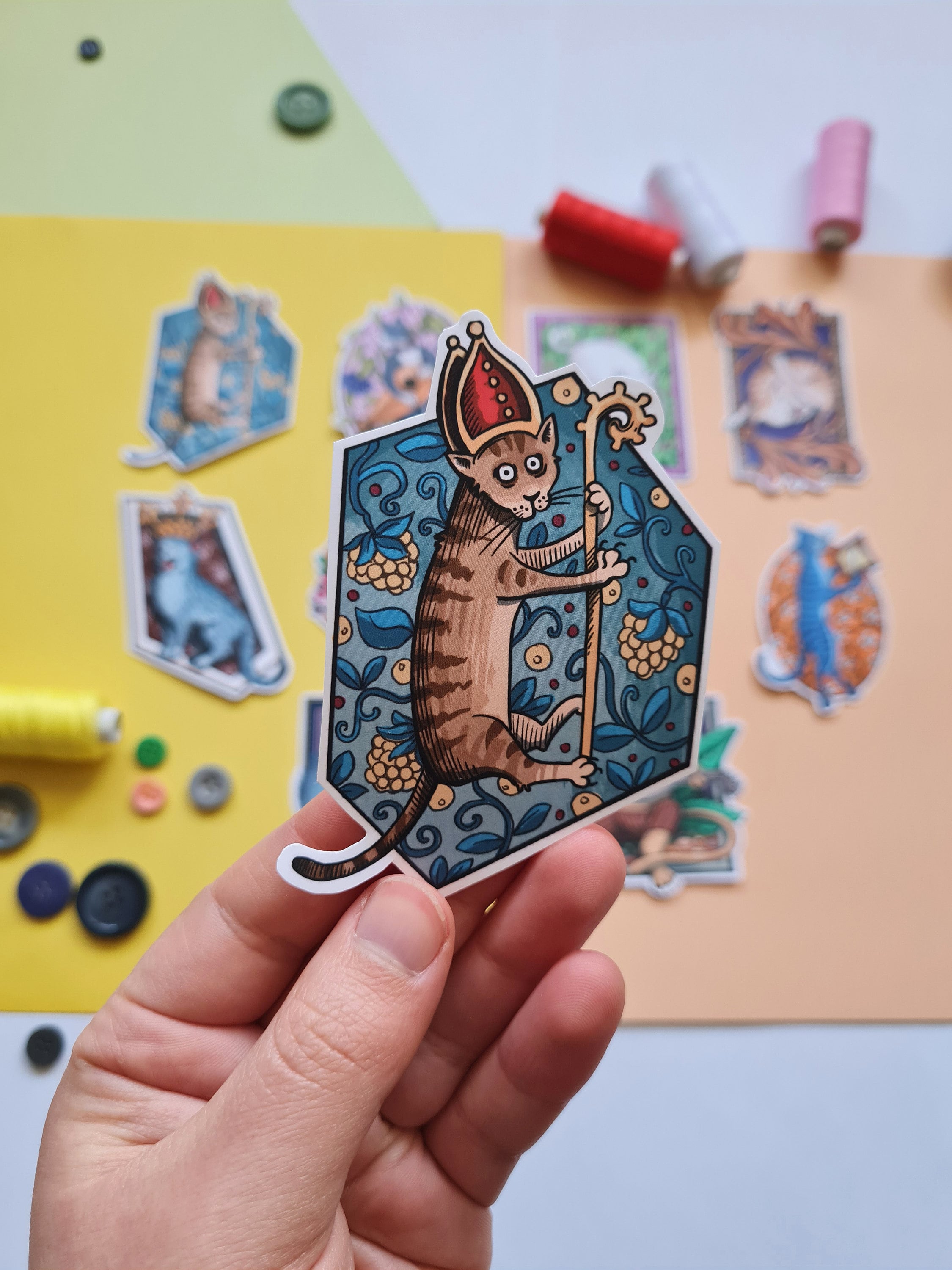 Medieval Cats Vinyl Sticker Set - Etsy