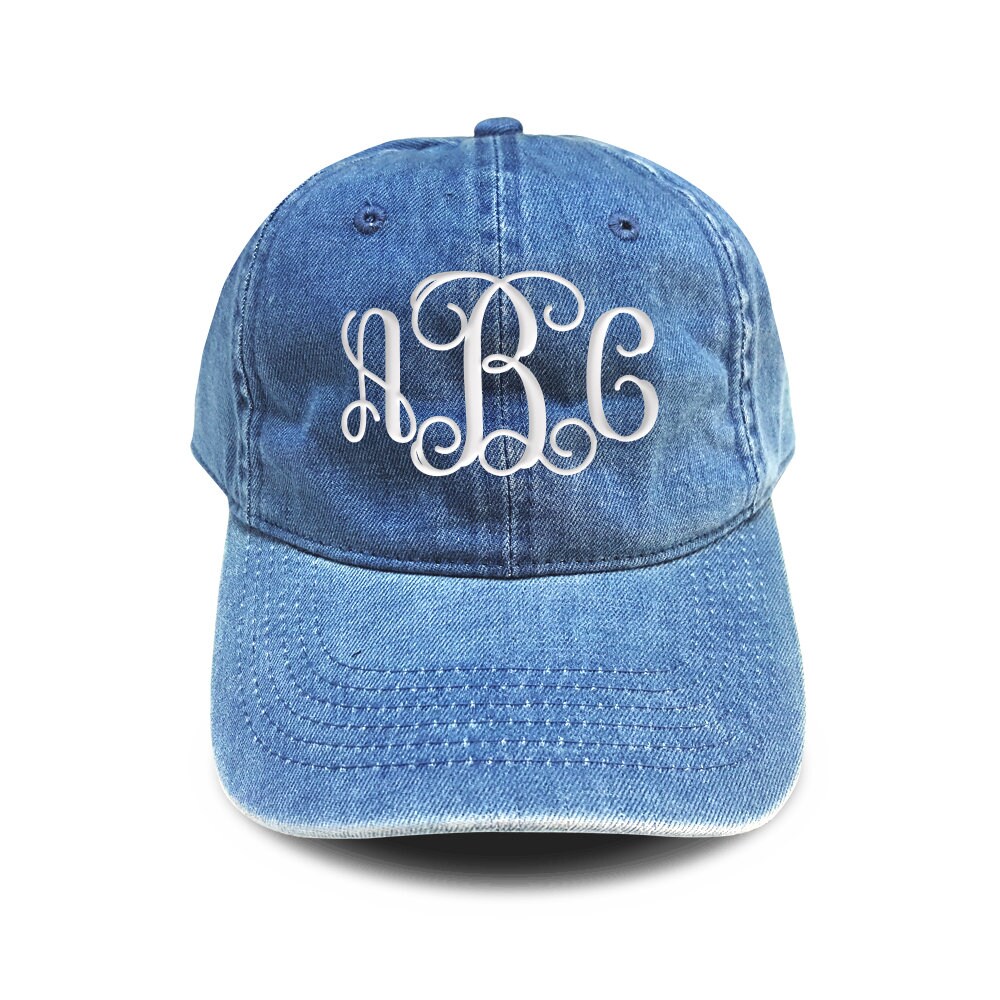 Monogram Hats Monogram Baseball Hat Cotton Embroidered Cap | Etsy