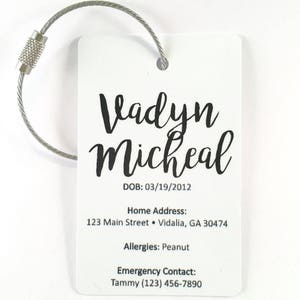 Personalized Diaper Bag Tag FREE SHIPPING, Luggage Tag, Kid Luggage Tag ...