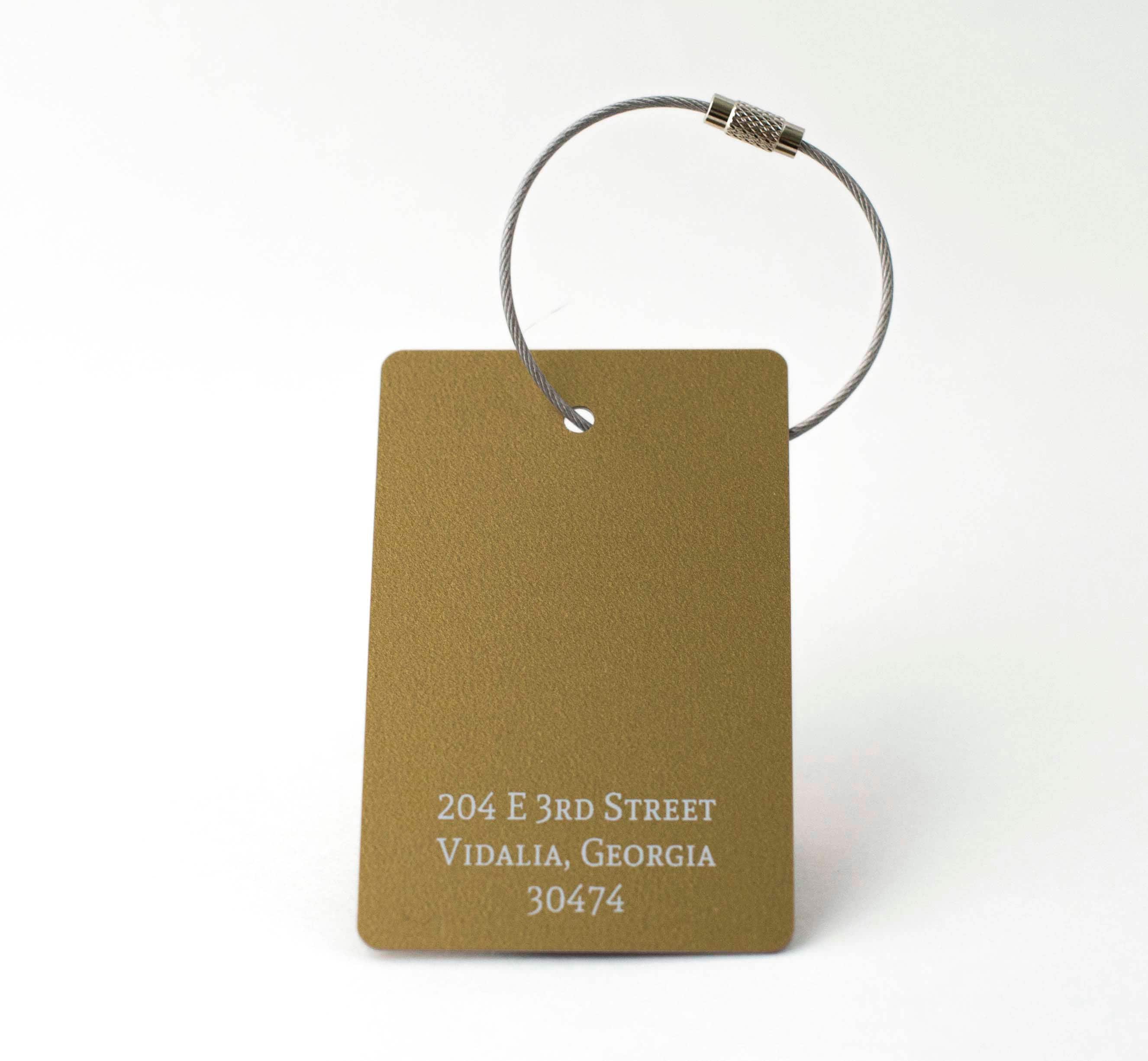 Gold Monogram Luggage Tag FREE SHIPPING Gold and White | Etsy