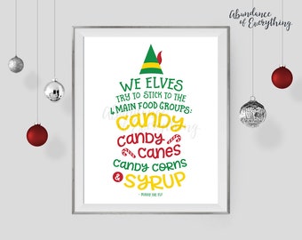 Elves Food Groups Sign 11x14 - Etsy