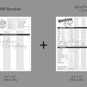Yardzee (yahtzee) and Yarkle (farkle) - Digital Score Card, Score Sheet ...