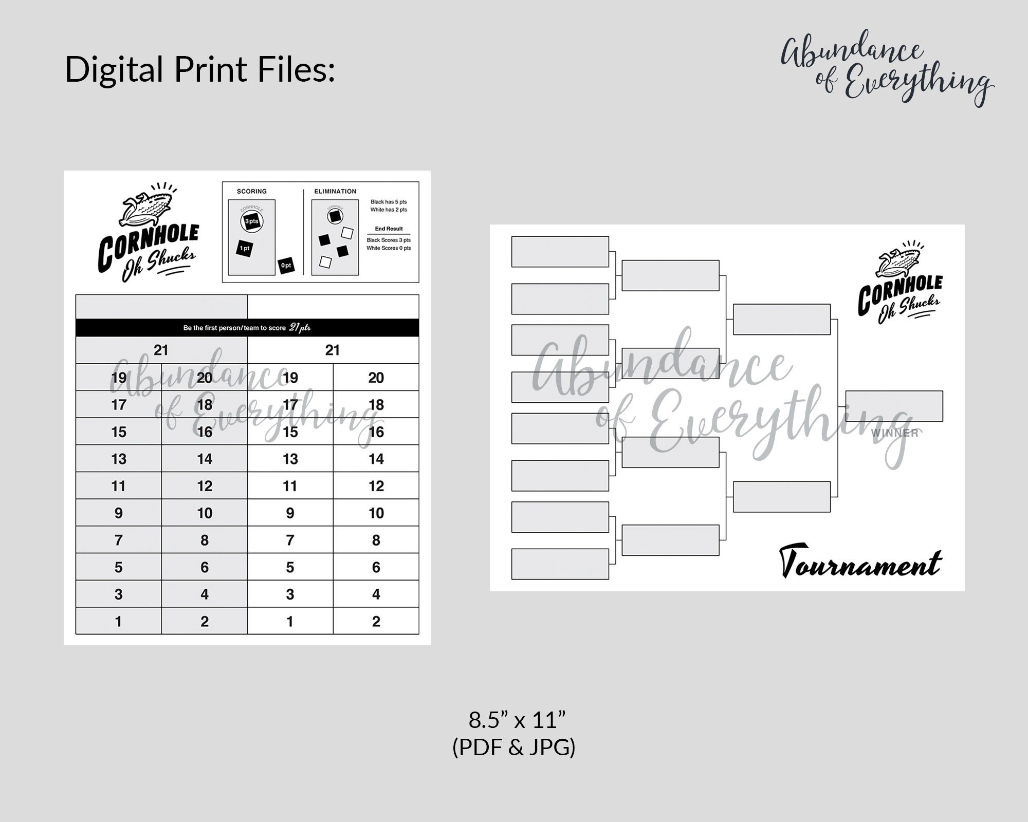 Cornhole oh Shucks Digital Cut File & PDF Score Card | Etsy Canada