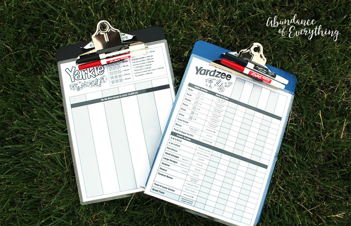 Yarkle farkle Digital Cut File & PDF Score Card Score - Etsy Canada