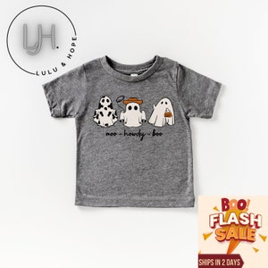 Toddler Halloween Shirt, Retro Ghost, Moo Howdy Boo Farm Animal ...