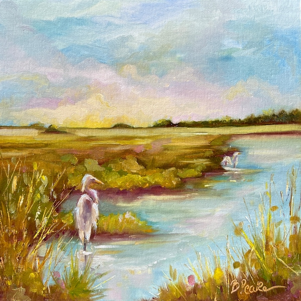 Marsh Painting Original Art - Etsy