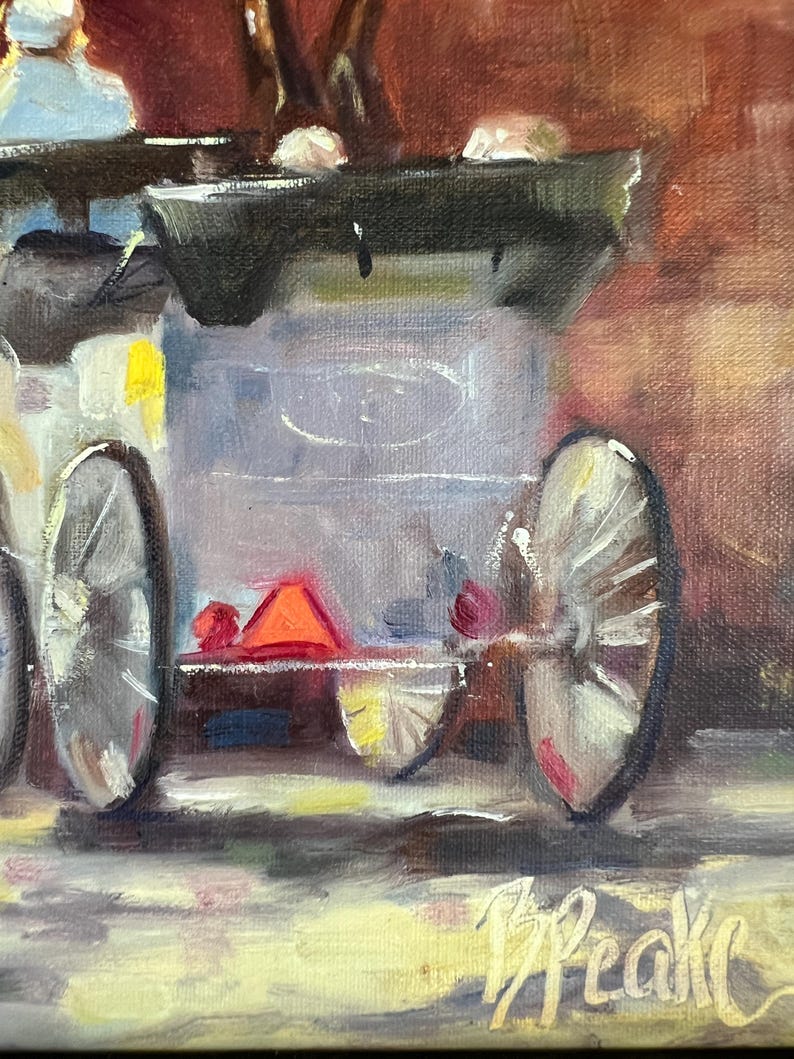 Charleston Carriage Ride, Original Art on Canvas,11x14 Inch - Etsy