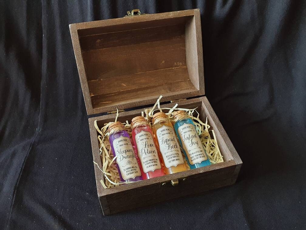 Swirling Potion Set With Wooden Chest Decorative Prop D&D - Etsy UK