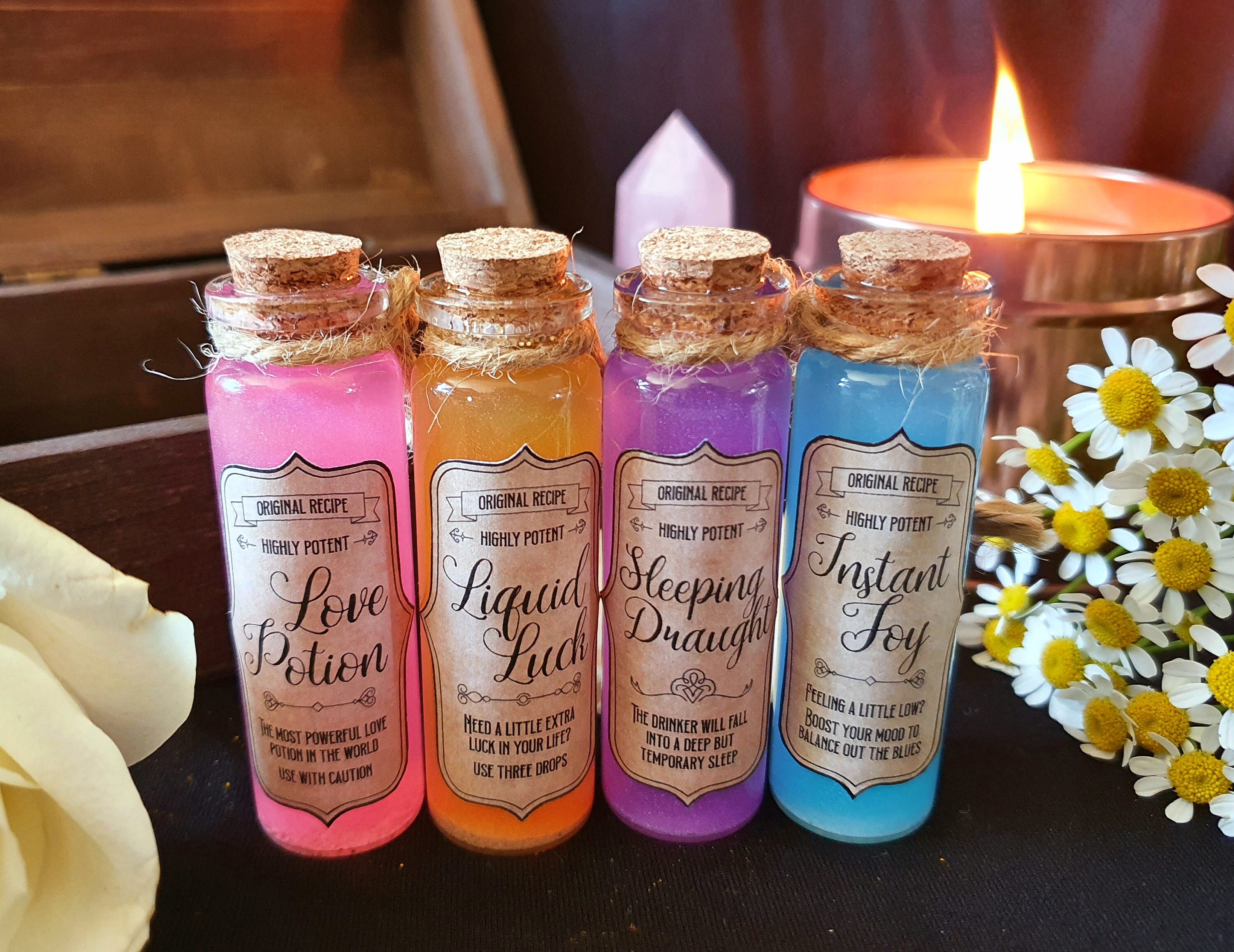 Swirling Potion Set With Wooden Chest Decorative Prop D&D - Etsy UK