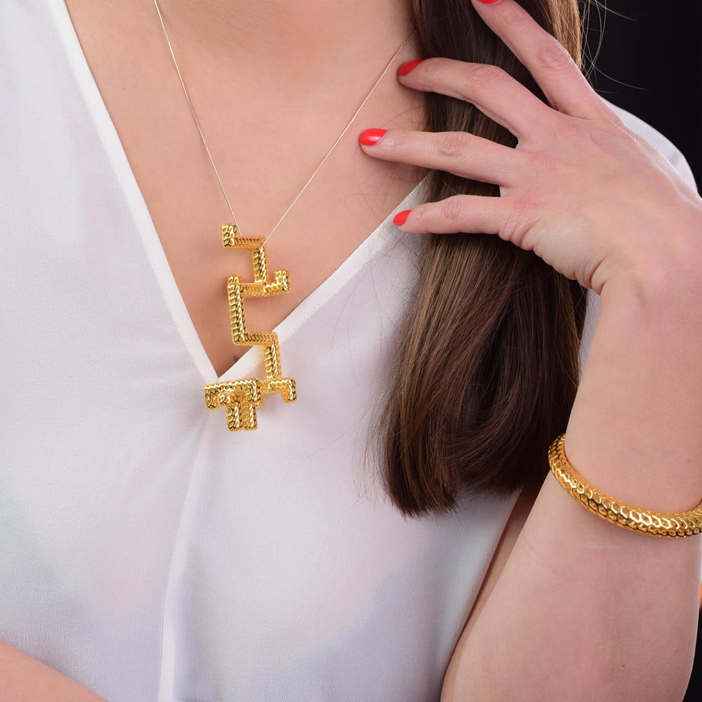 Golden Dragon Pendant With Chain. 18k Gold Plated Brass. - Etsy Singapore