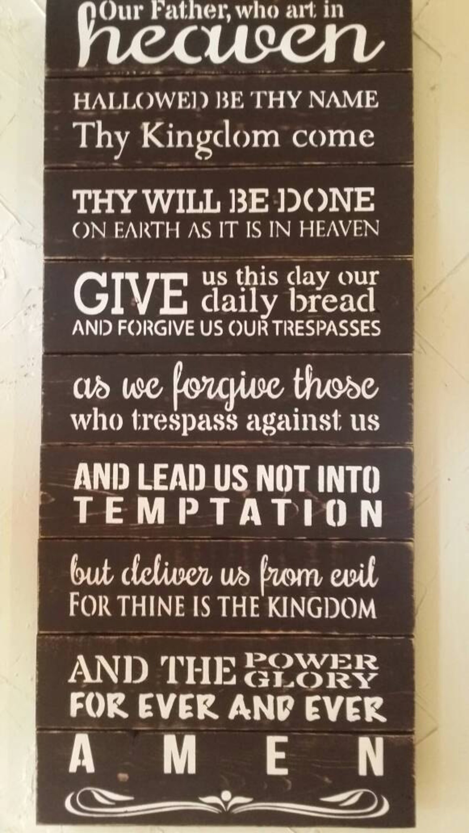 Our Father Who Art in Heaven Wooden Pallet Sign. / Wall Decoration ...