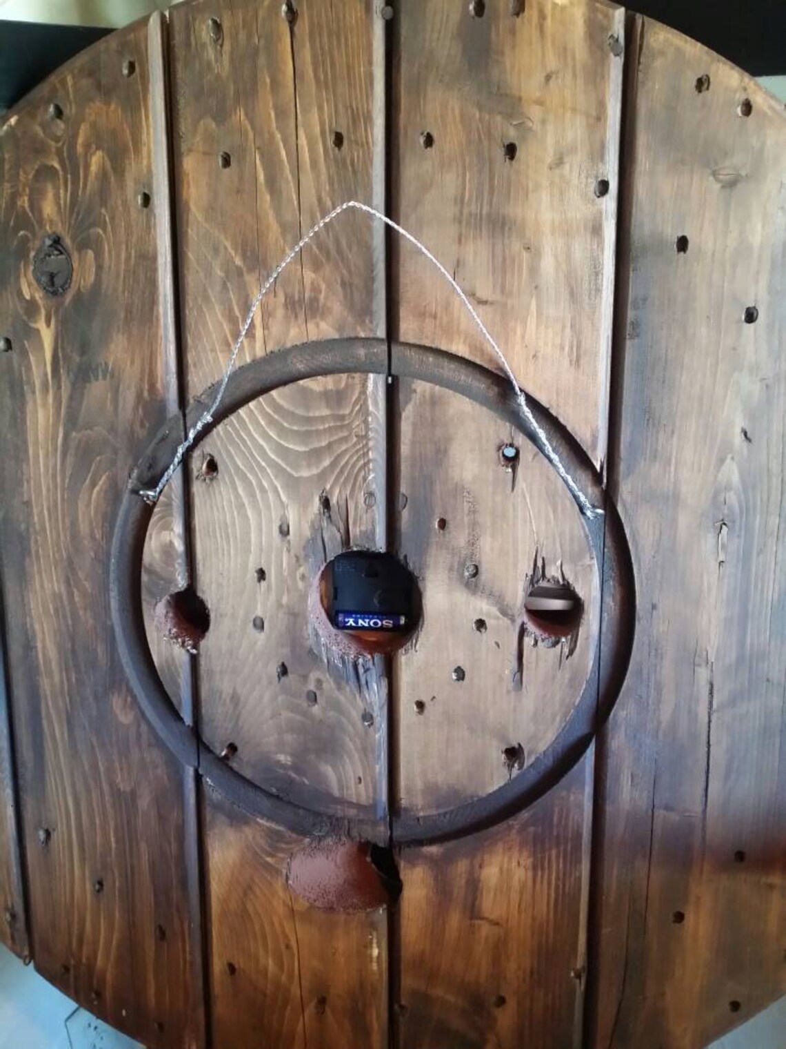 Recycled Wooden Wire Spool Wall Clock 32 in Nautical - Etsy