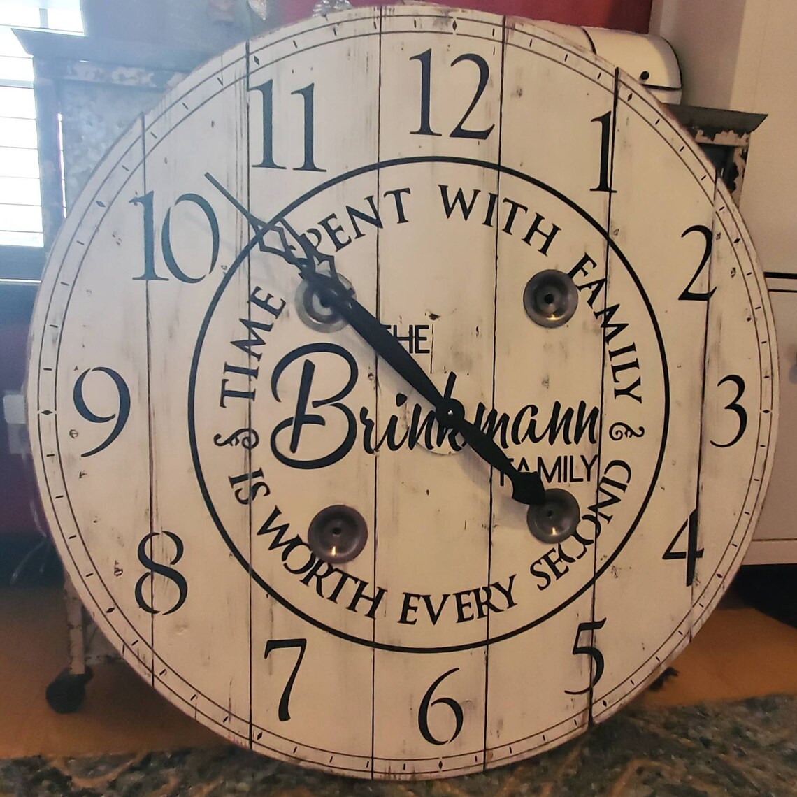 Customizable Wire Spool Clock / 32 or 36 Inch Custom Clock / | Etsy