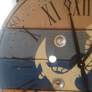 Rustic 32 Inch Nautical Cable Wire Spool Clock /anchor Clock ...