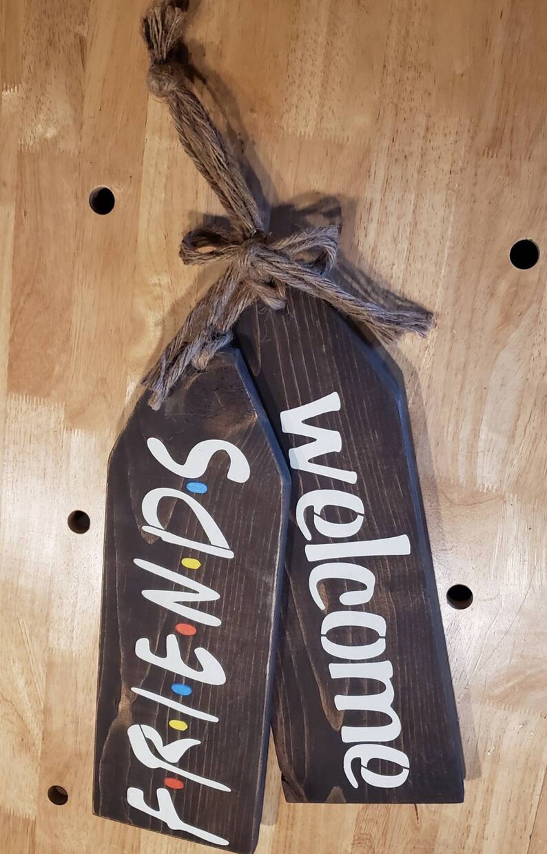 Friends Door Tag / Wooden Welcome Tag / Door or Wall Sign - Etsy